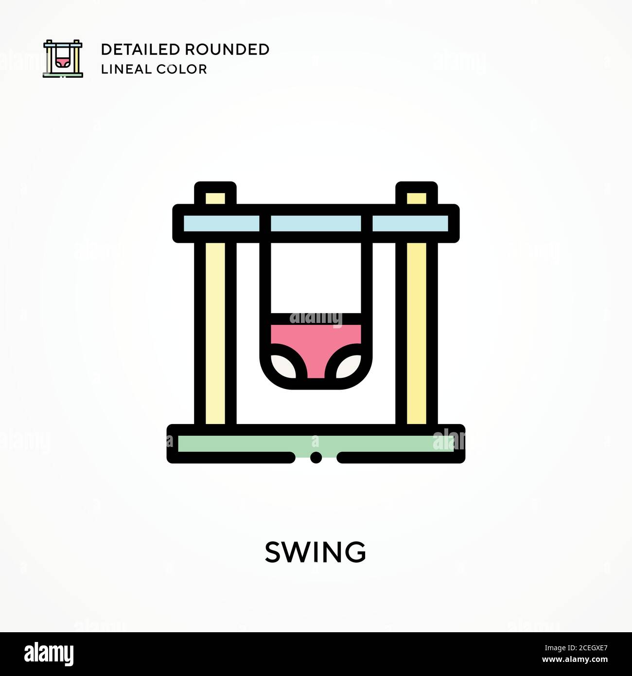 Swing detailed rounded lineal color. Modern vector illustration ...