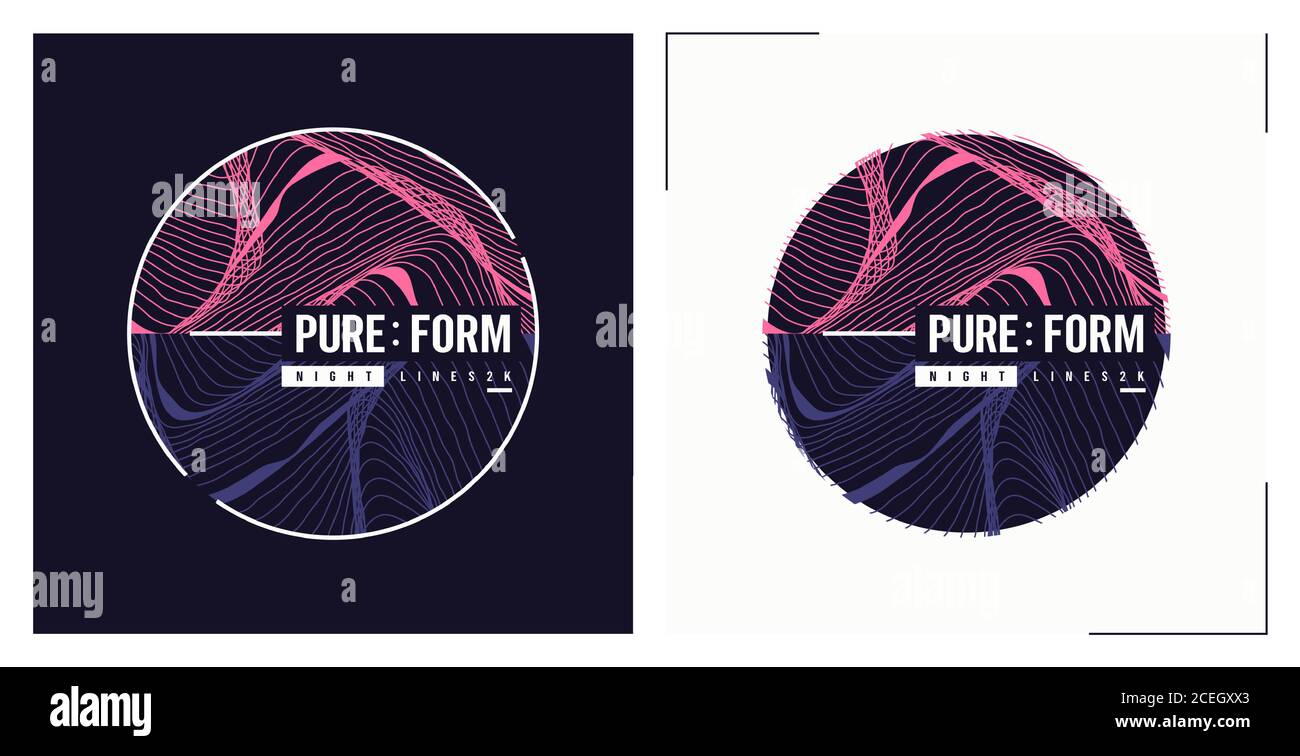Pure form t shirt vector abstract design, poster, print, template Stock ...
