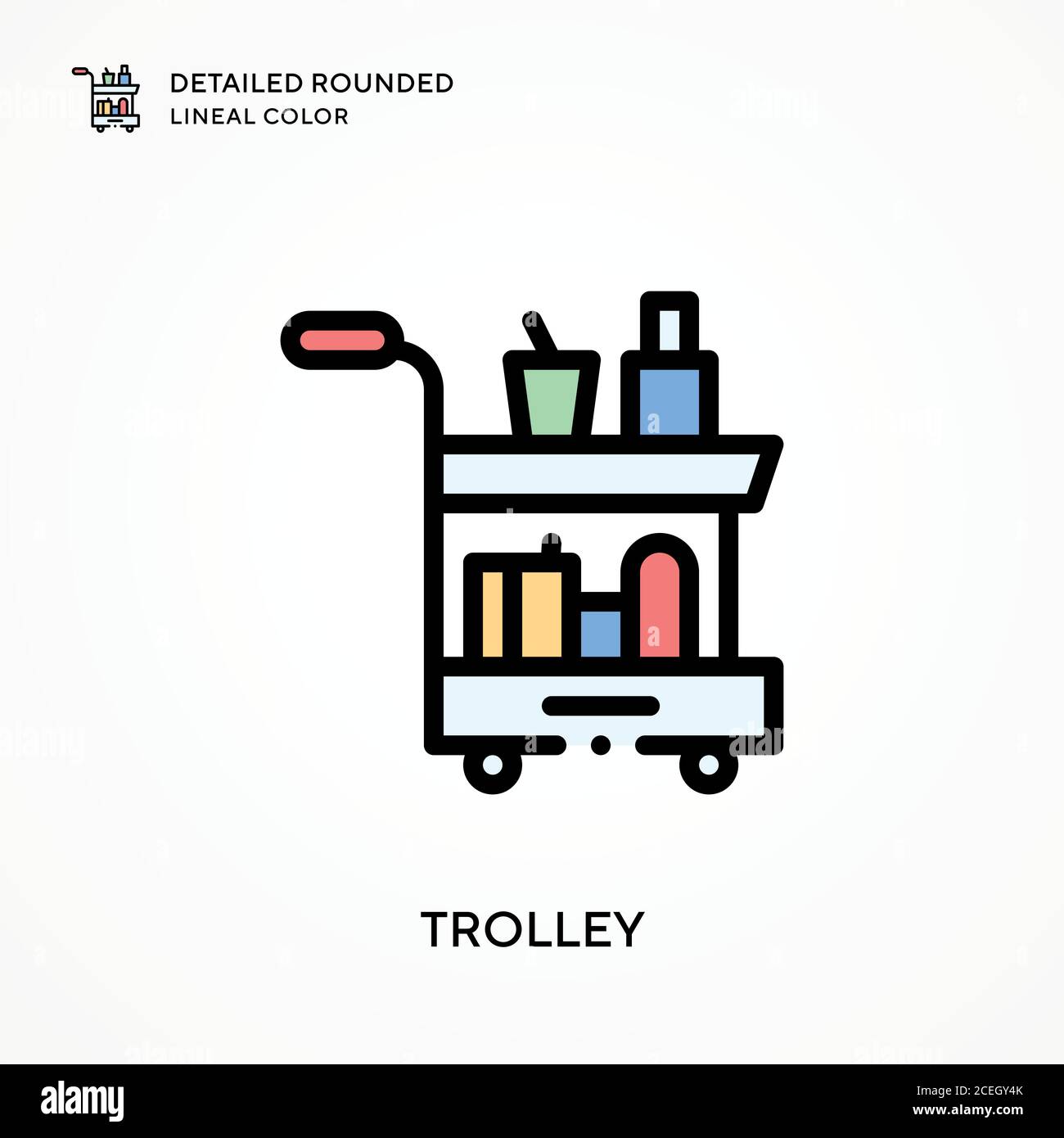 Trolley detailed rounded lineal color. Modern vector illustration concepts. Easy to edit and ...