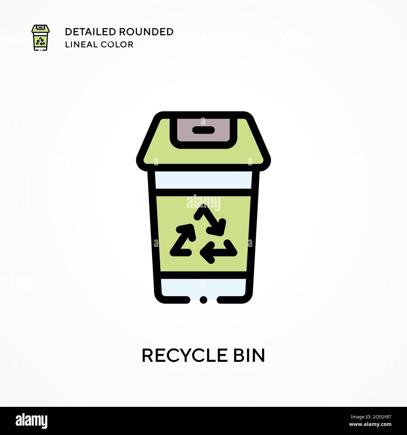 Recycle bin detailed rounded lineal color. Modern vector illustration concepts. Easy to edit and ...