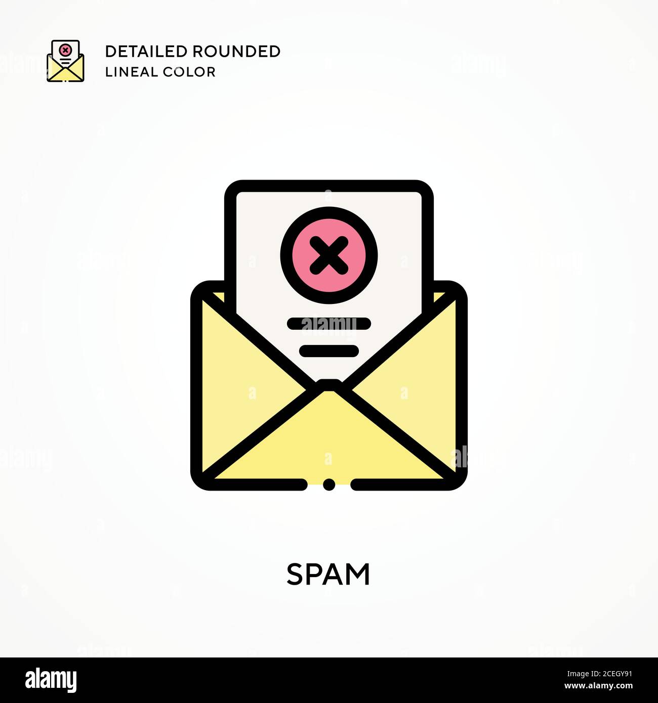Spam detailed rounded lineal color. Modern vector illustration concepts ...