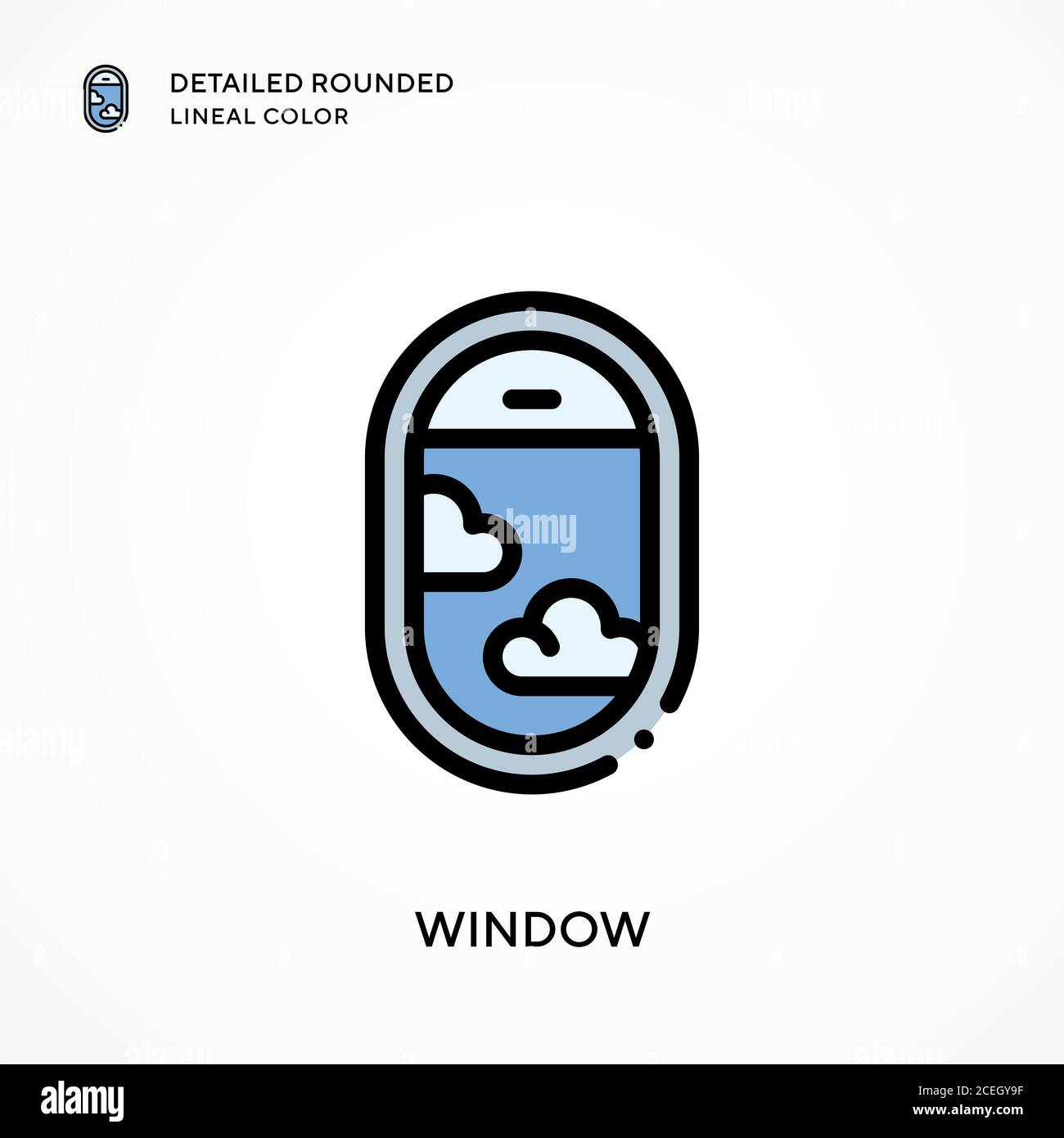 Window detailed rounded lineal color. Modern vector illustration ...