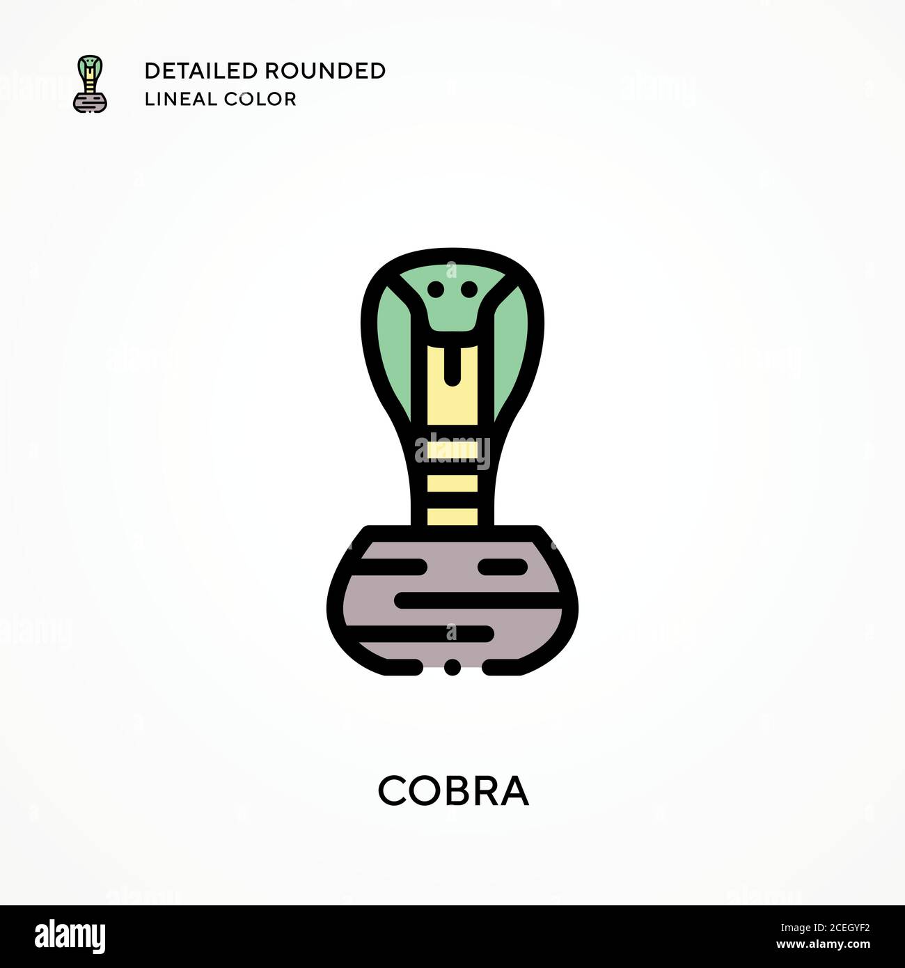Cobra detailed rounded lineal color. Modern vector illustration ...