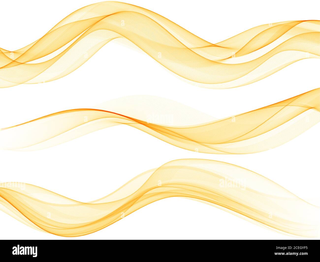 Set of abstract orange waves. Vector illustration EPS 10 Stock Vector ...