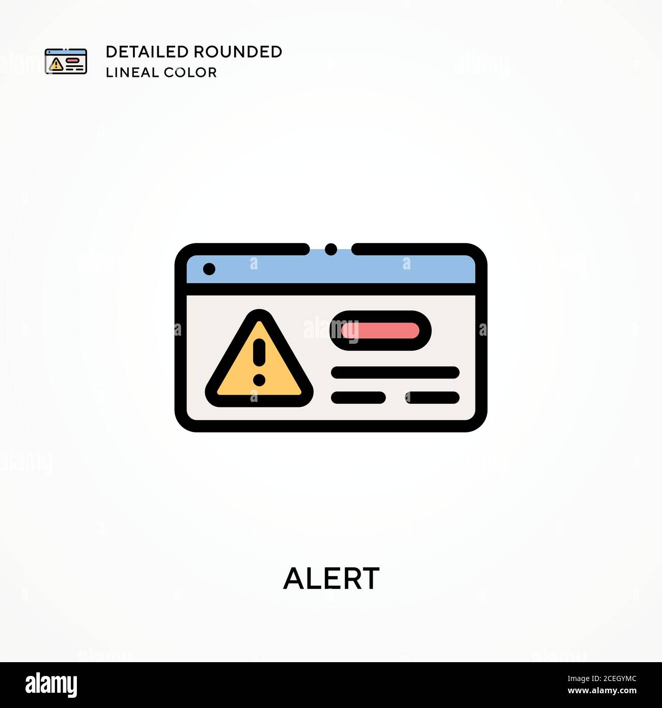 Alert detailed rounded lineal color. Modern vector illustration ...