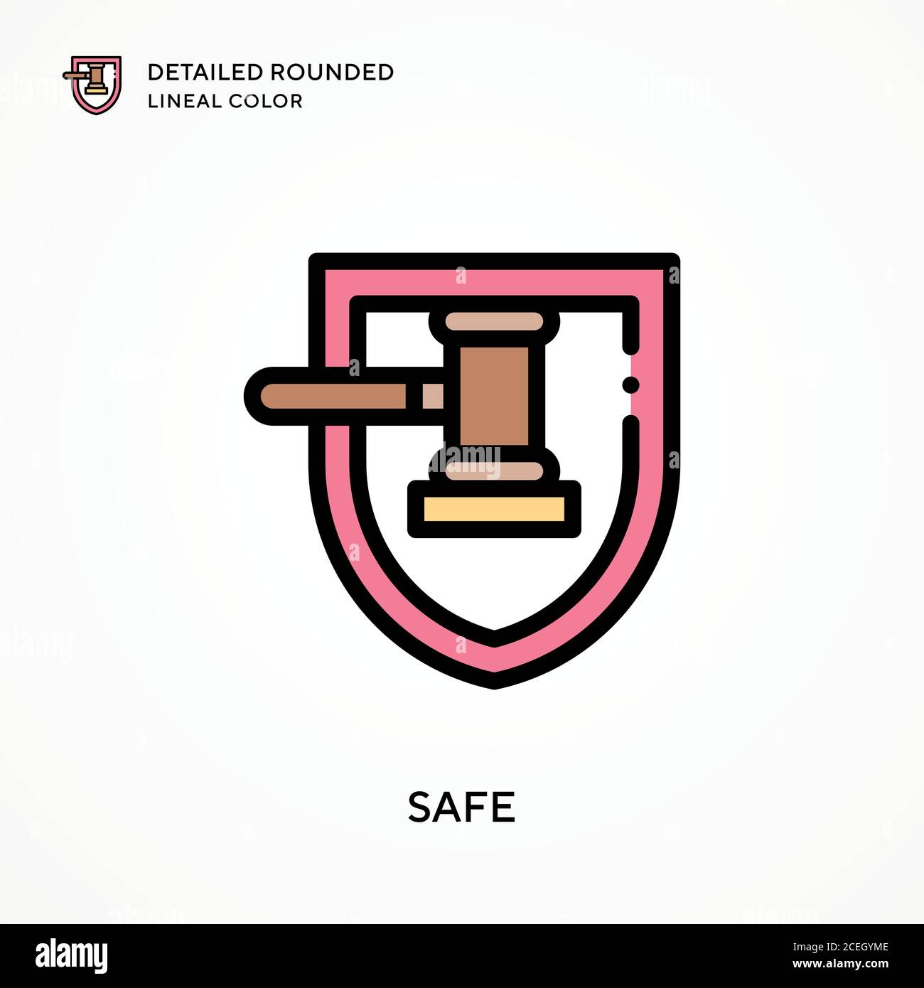 Safe detailed rounded lineal color. Modern vector illustration concepts ...