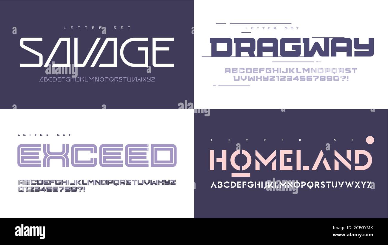 Vector modern uppercase letter sets with a different styles Stock ...