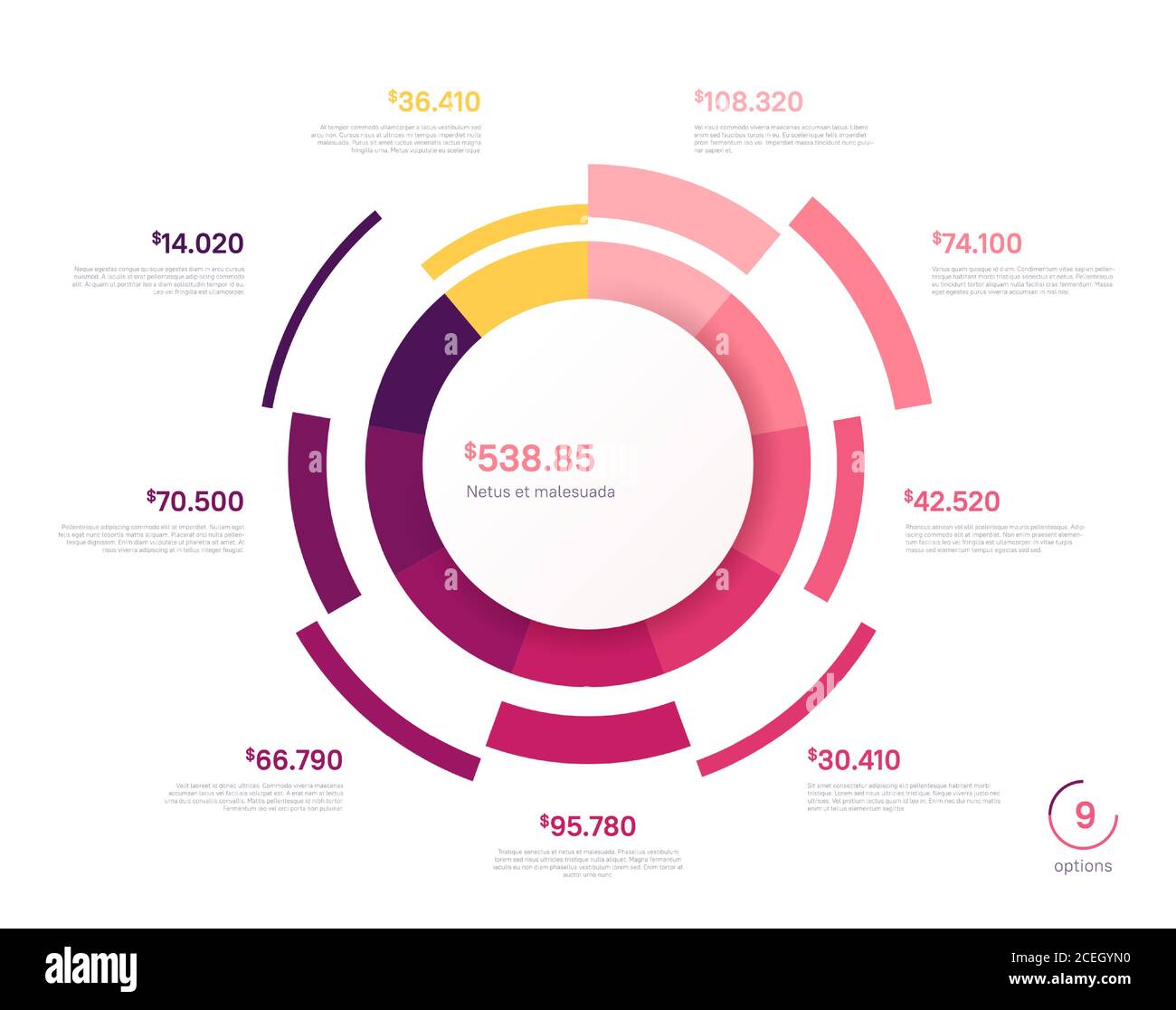 Vector circle chart design, modern template for creating infographics ...