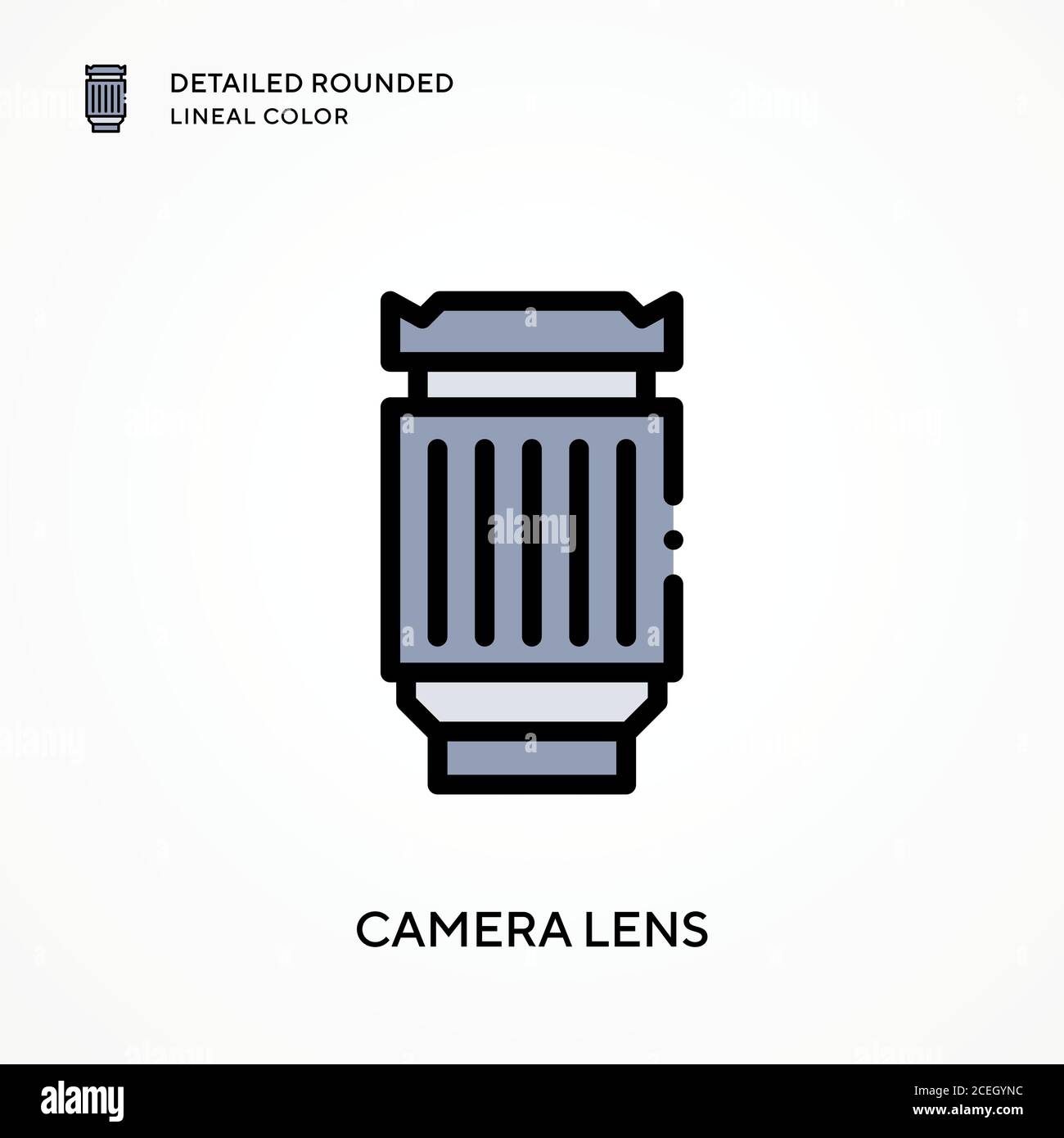 Camera lens detailed rounded lineal color. Modern vector illustration ...