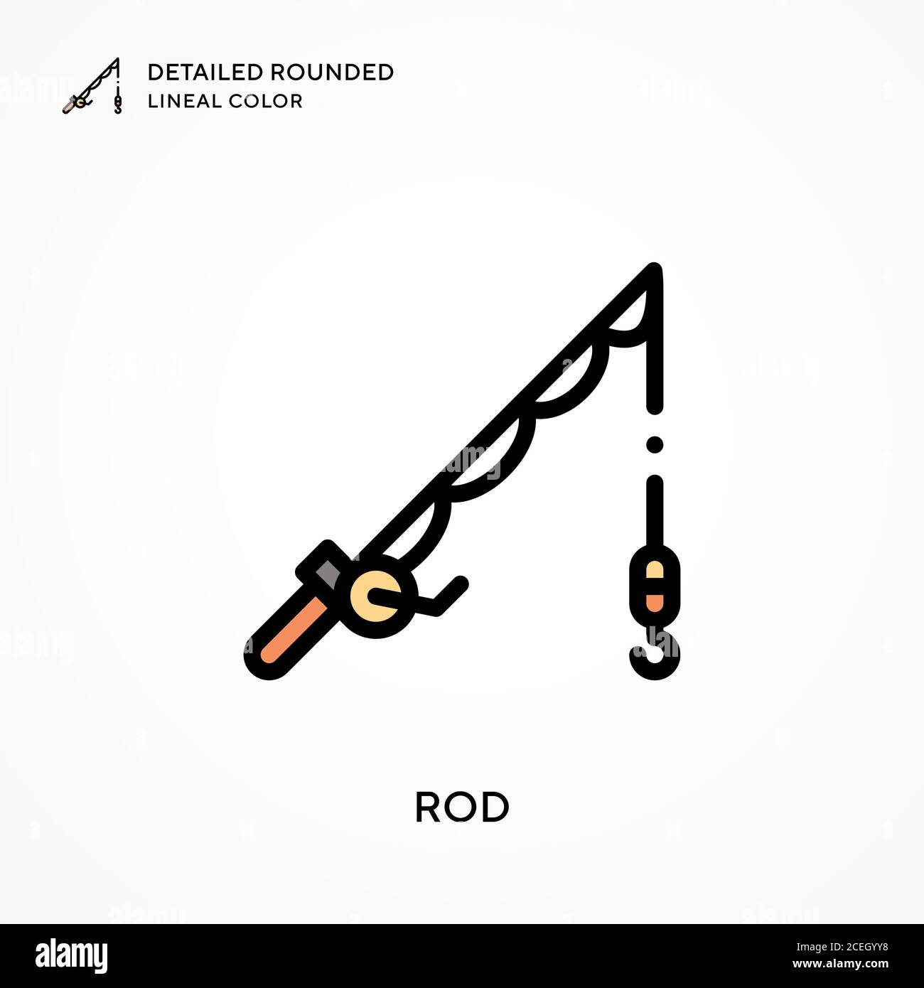 Rod detailed rounded lineal color. Modern vector illustration concepts ...