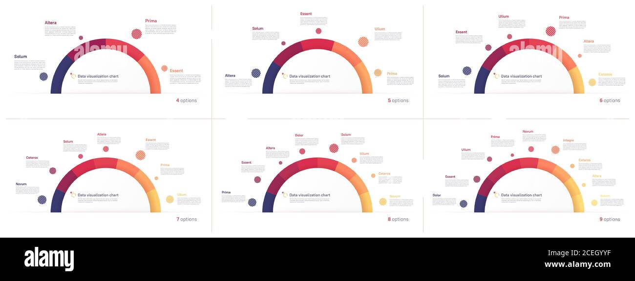 Vector circle chart designs, modern templates for creating infographics ...