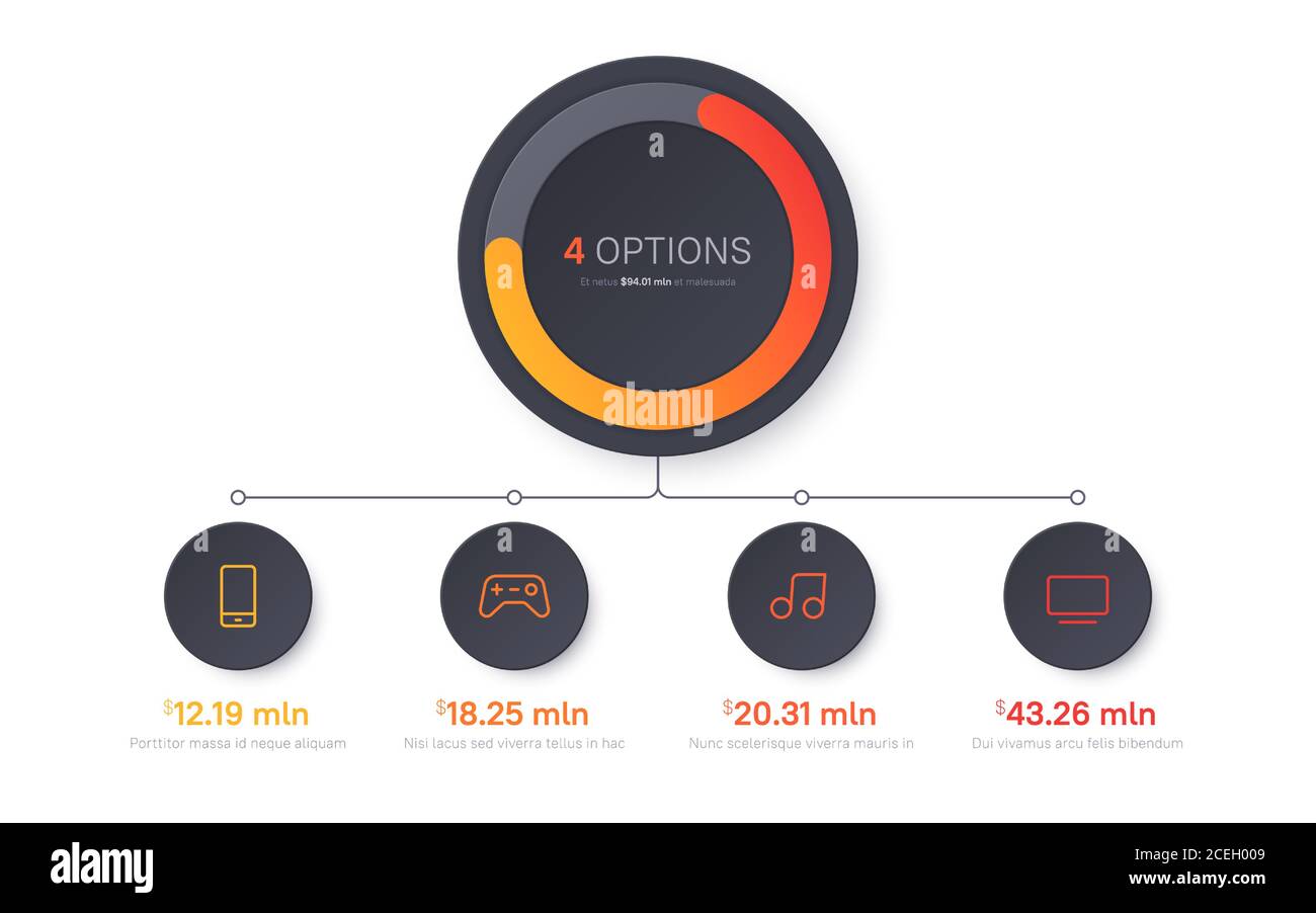 Vector Presentation Infographic Structure Chart Design Four Options Stock Vector Image And Art