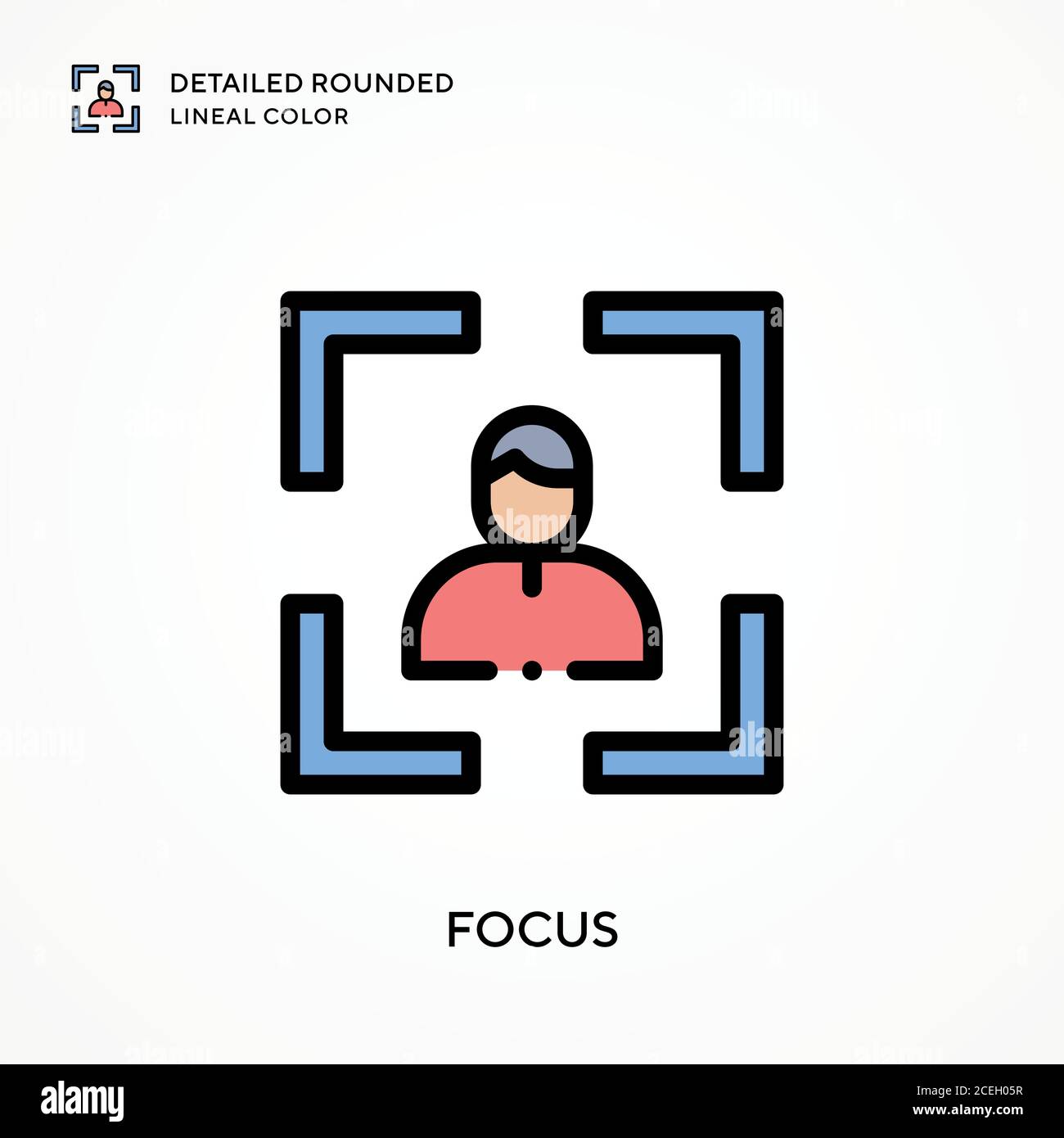 Focus detailed rounded lineal color. Modern vector illustration ...