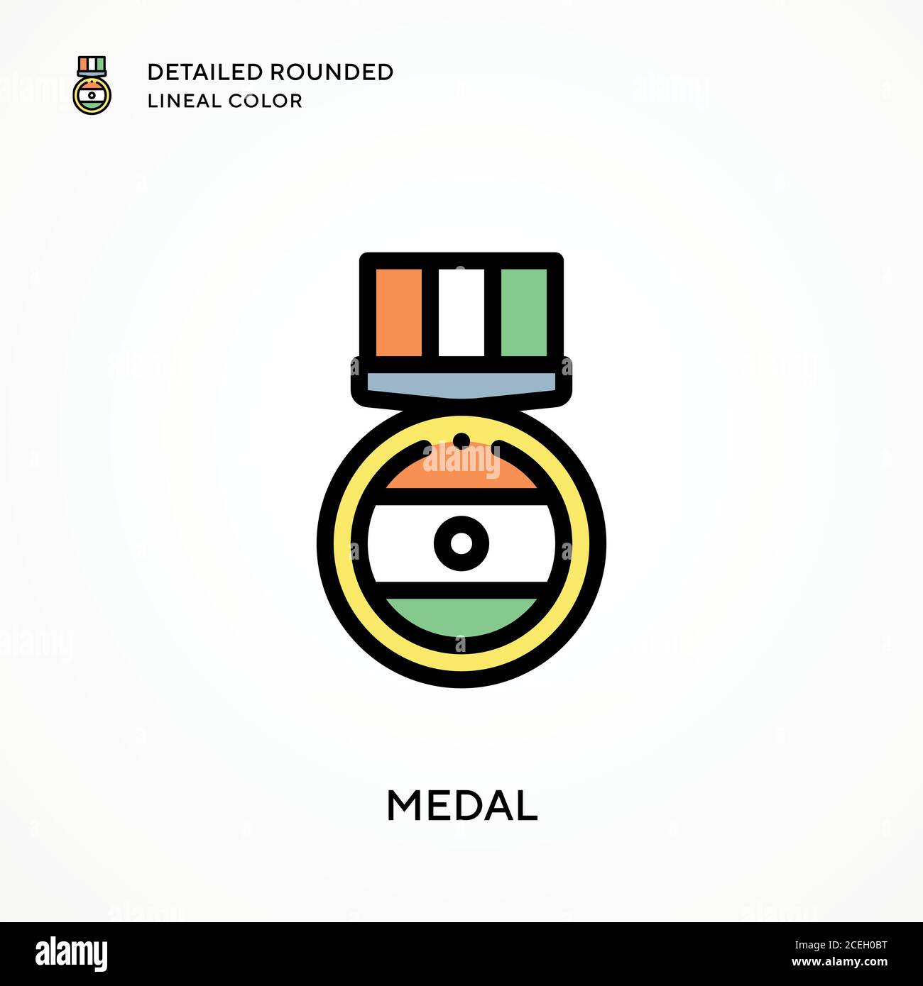 Medal detailed rounded lineal color. Modern vector illustration ...