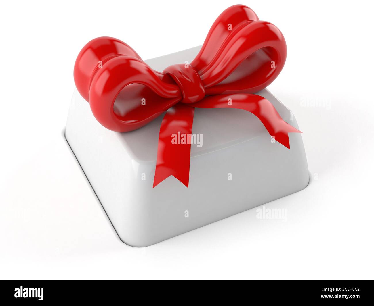 Keyboard key with red ribbon isolated on white background Stock Photo ...