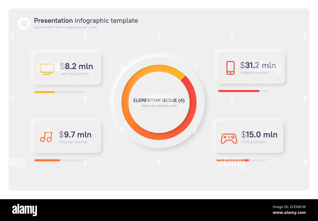 Presentation infographic template in a modern clean style. Four options ...