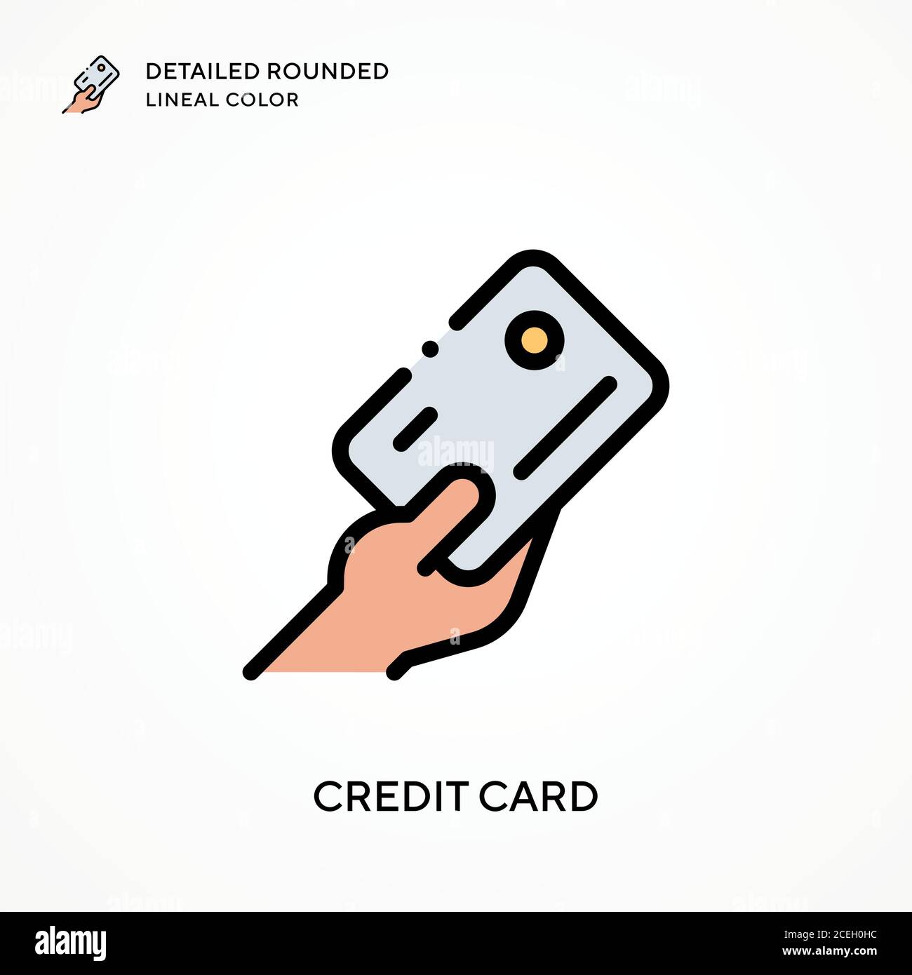 Credit card detailed rounded lineal color. Modern vector illustration ...