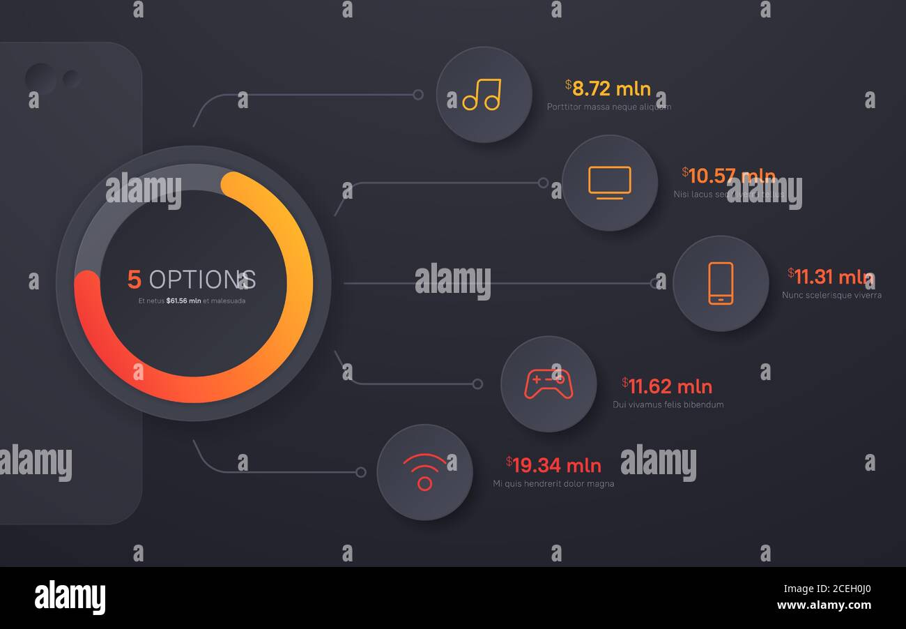 Vector Presentation Infographic Structure Chart Design Five Options Stock Vector Image And Art