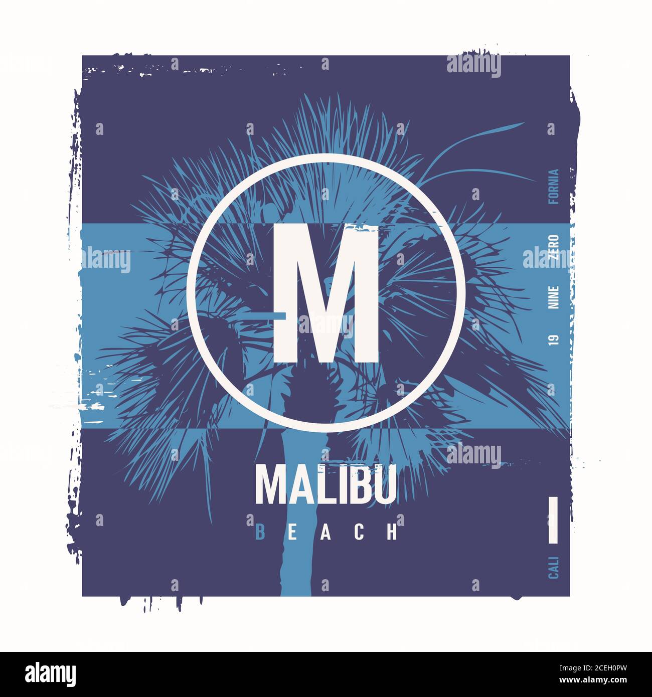 Malibu beach vector graphic t-shirt design, poster, print Stock Vector ...