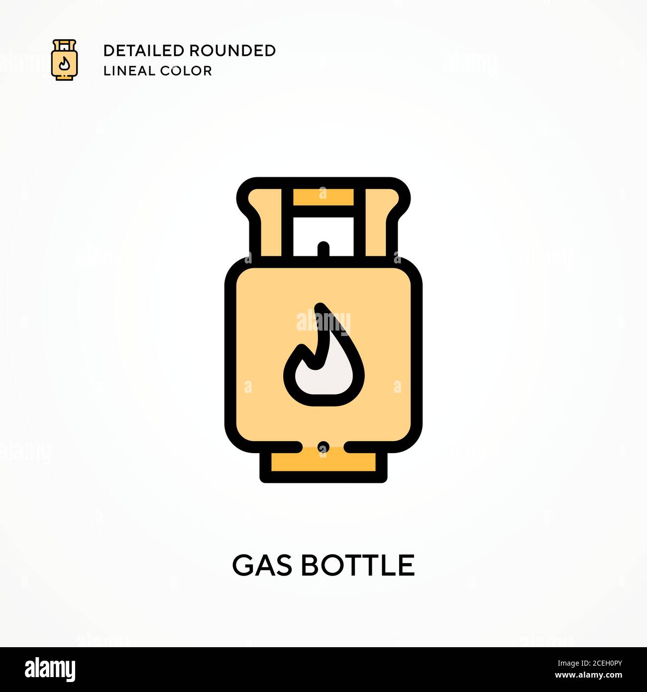Gas bottle detailed rounded lineal color. Modern vector illustration ...
