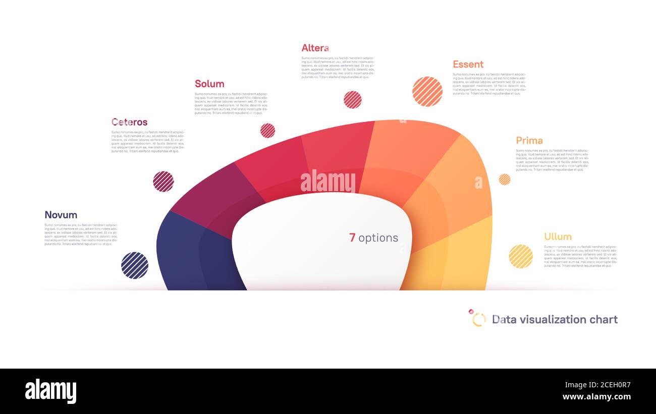 Vector pie chart infographic template in the form of abstract shape ...