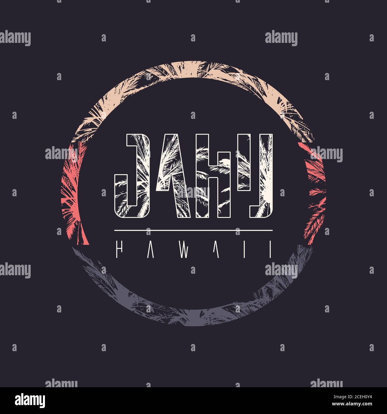 Oahu Hawaii vector graphic t-shirt design, poster, print Stock Vector ...