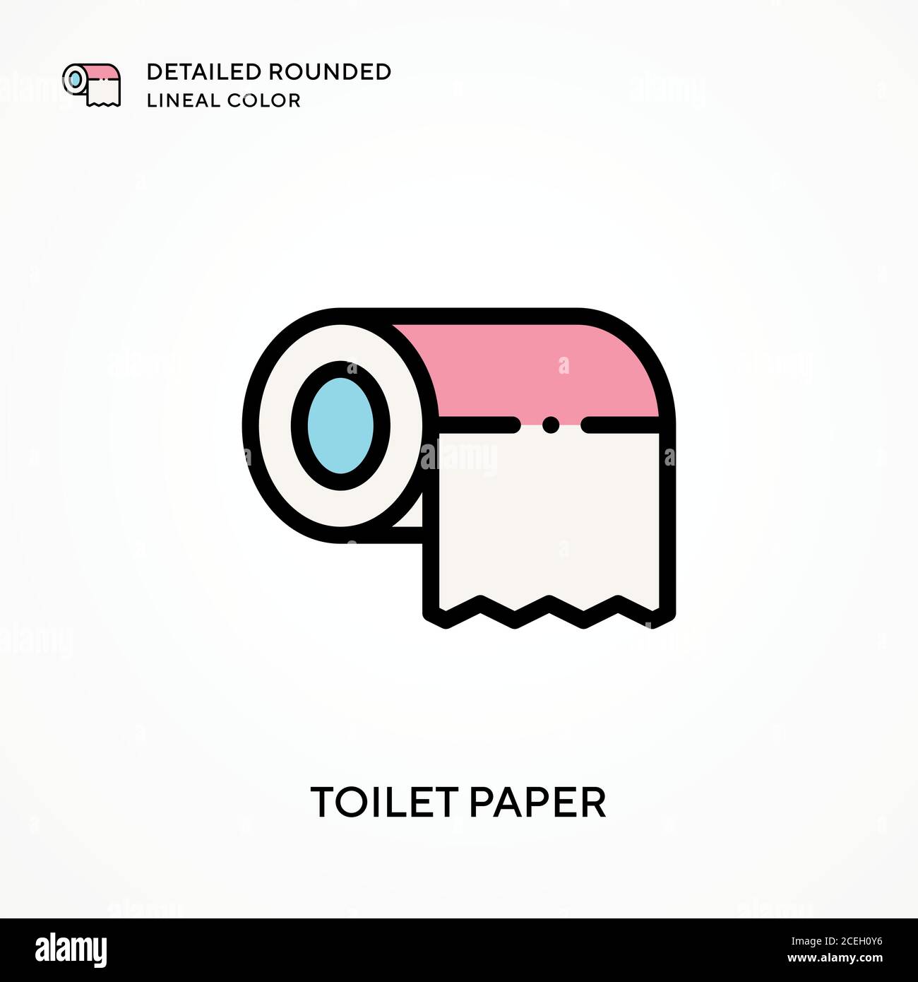 Toilet paper detailed rounded lineal color. Modern vector illustration ...