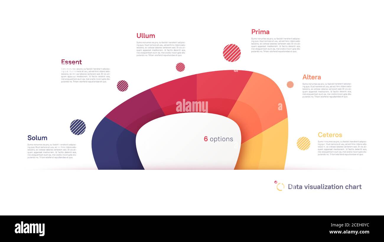 Vector pie chart infographic template in the form of abstract shape ...