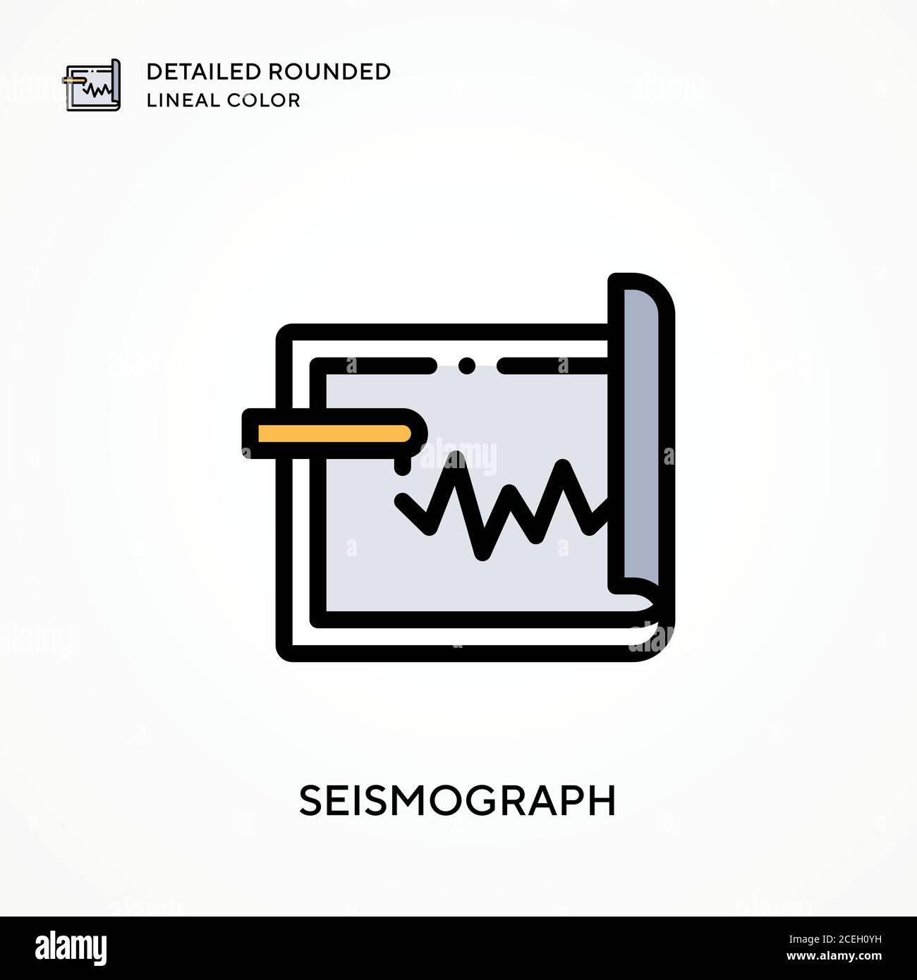 Seismograph detailed rounded lineal color. Modern vector illustration ...