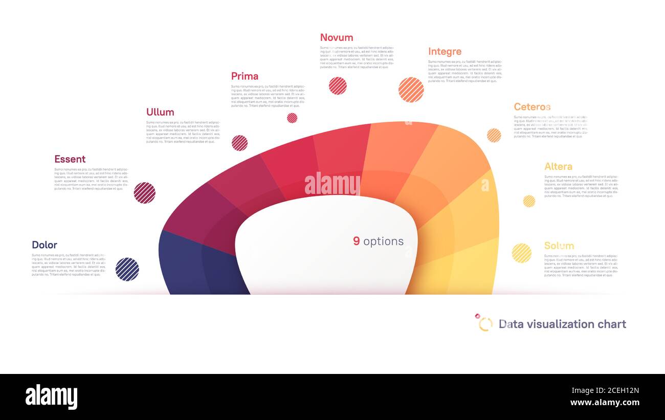 Vector pie chart infographic template in the form of abstract shape ...