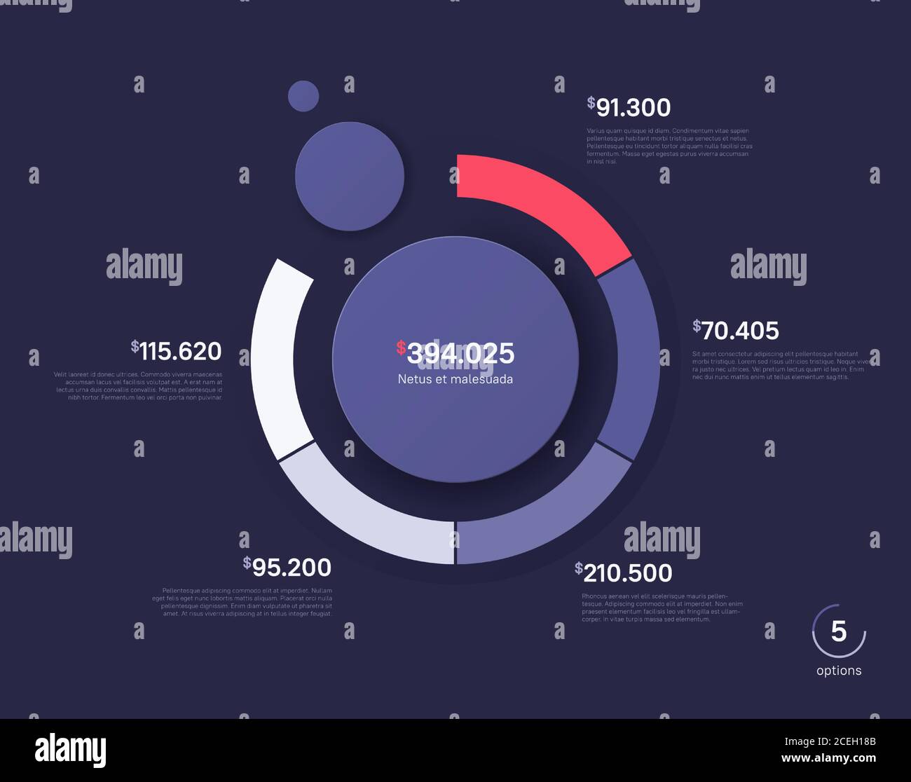 Vector circle chart design, modern template for creating infographics ...