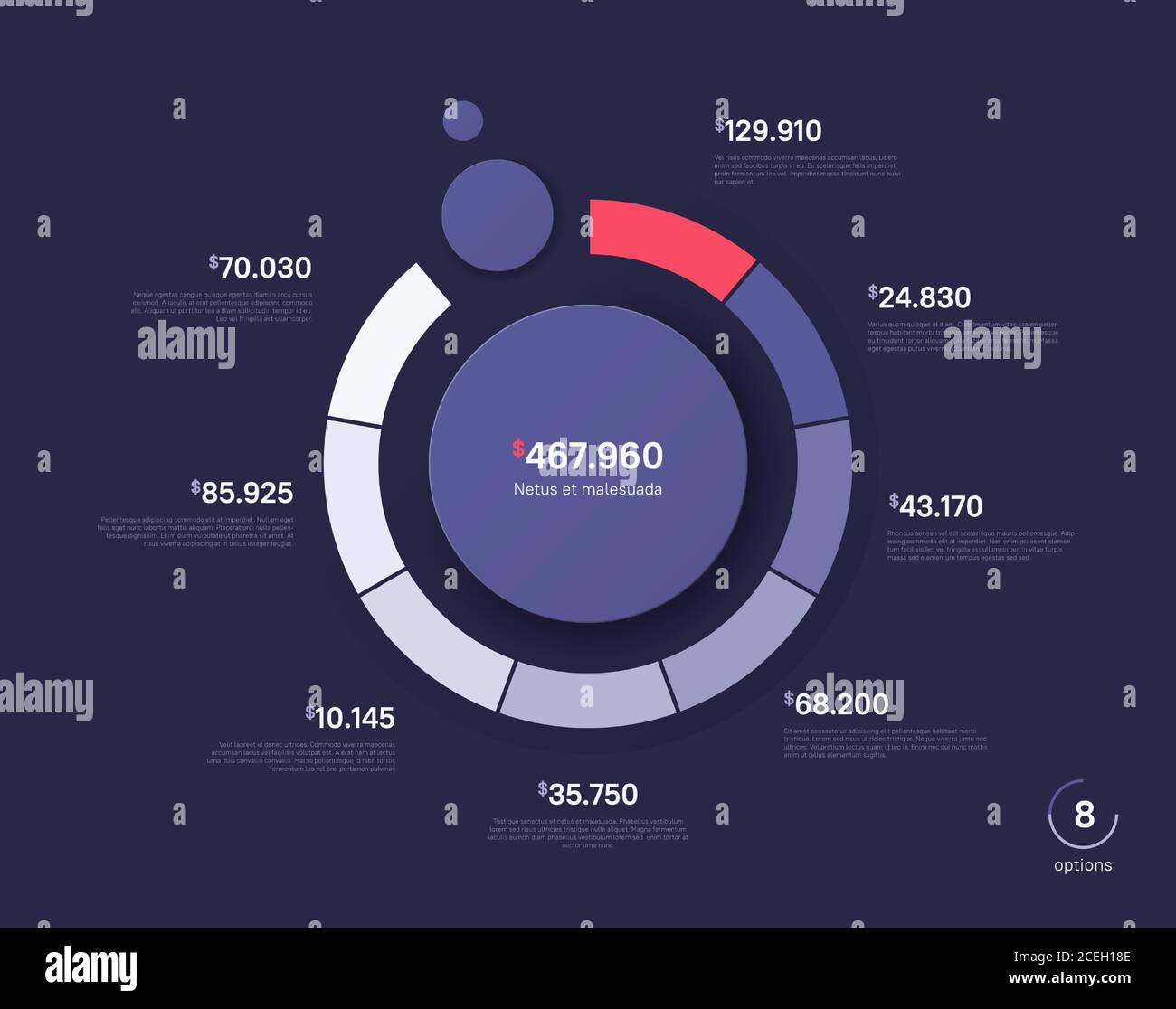 Vector circle chart design, modern template for creating infographics ...