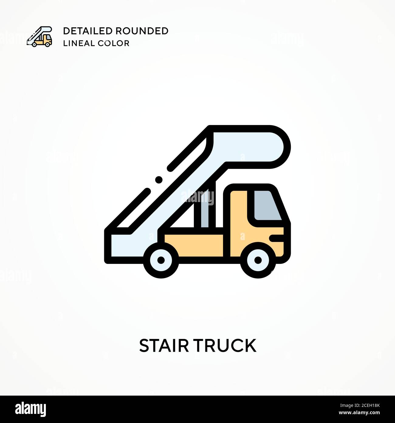 Stair truck detailed rounded lineal color. Modern vector illustration ... Stair truck detailed rounded lineal color. Modern vector illustration ...