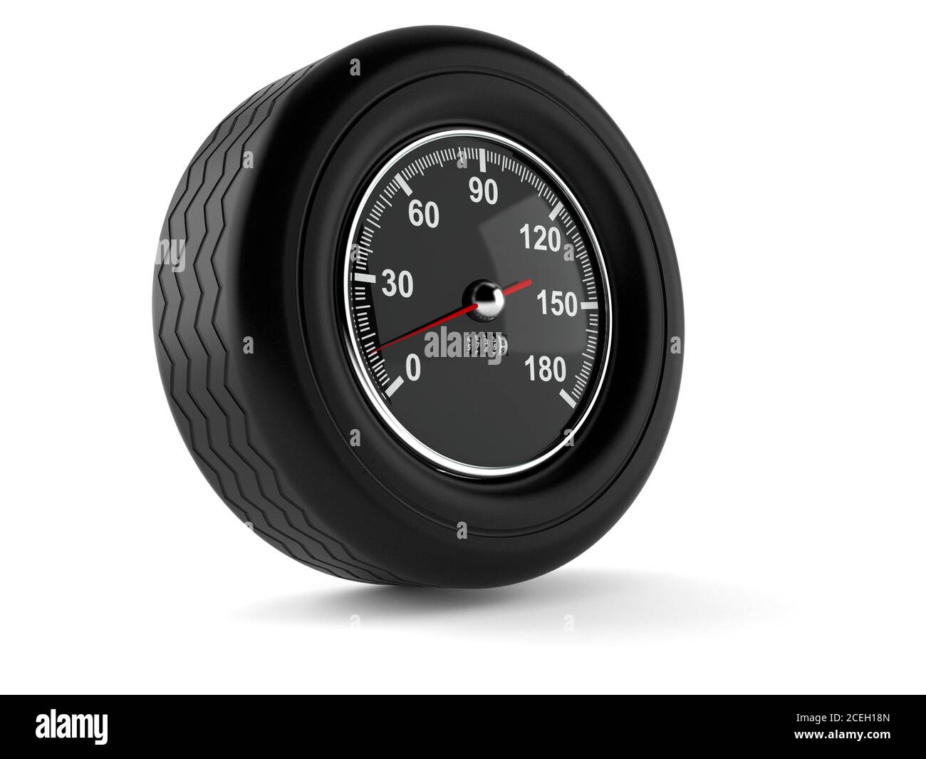 Car wheel with speed meter isolated on white background Stock Photo - Alamy