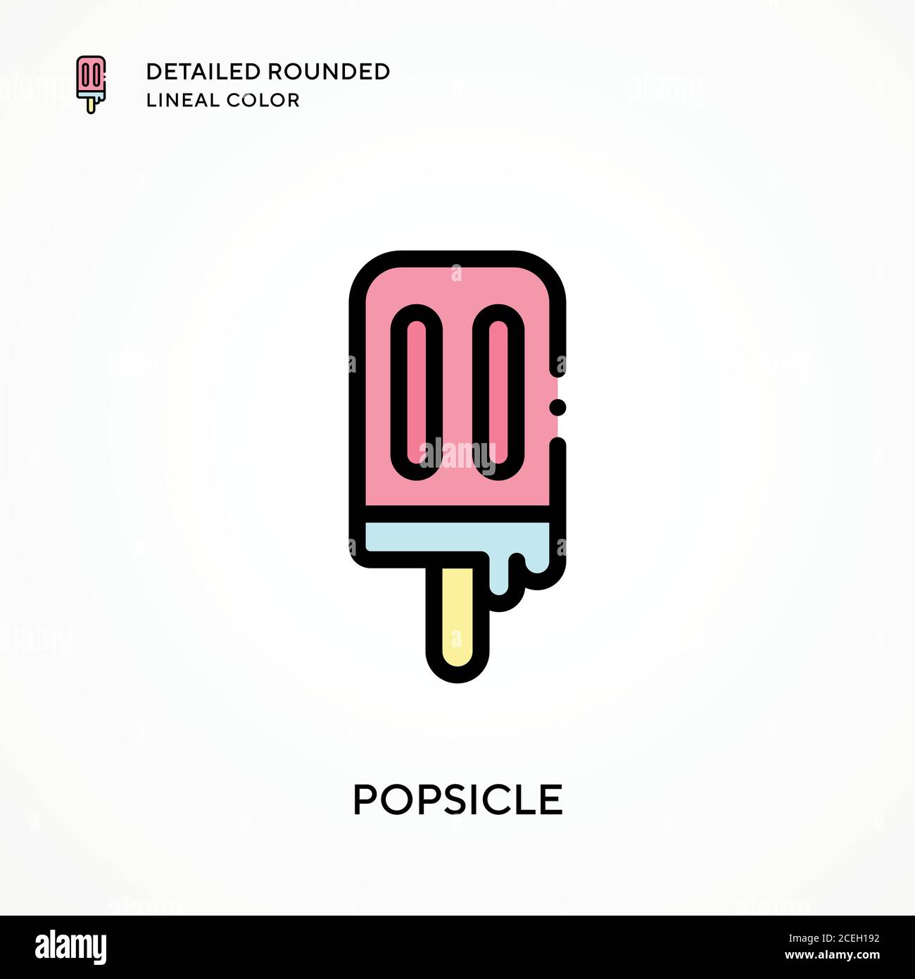 Popsicle detailed rounded lineal color. Modern vector illustration ...