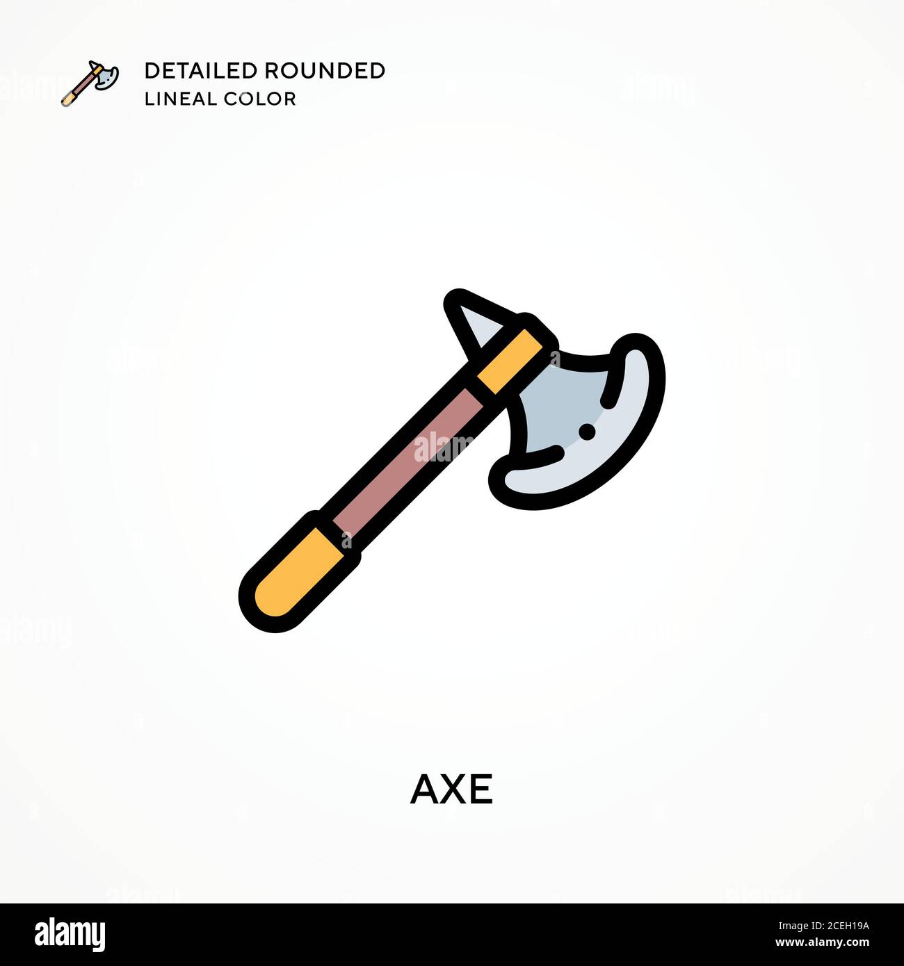 Axe detailed rounded lineal color. Modern vector illustration concepts ...