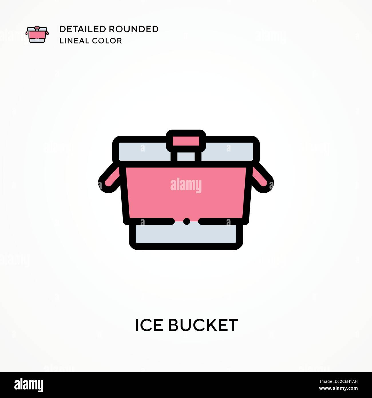 Ice bucket detailed rounded lineal color. Modern vector illustration ...