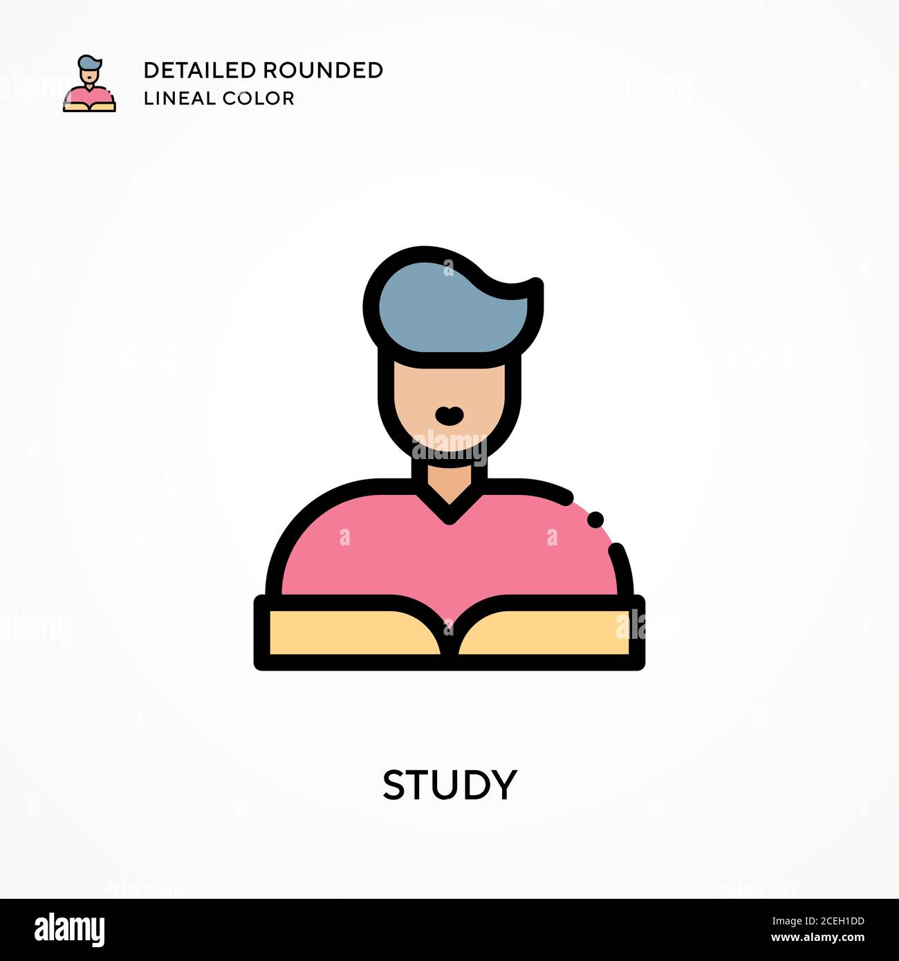 Study detailed rounded lineal color. Modern vector illustration ...