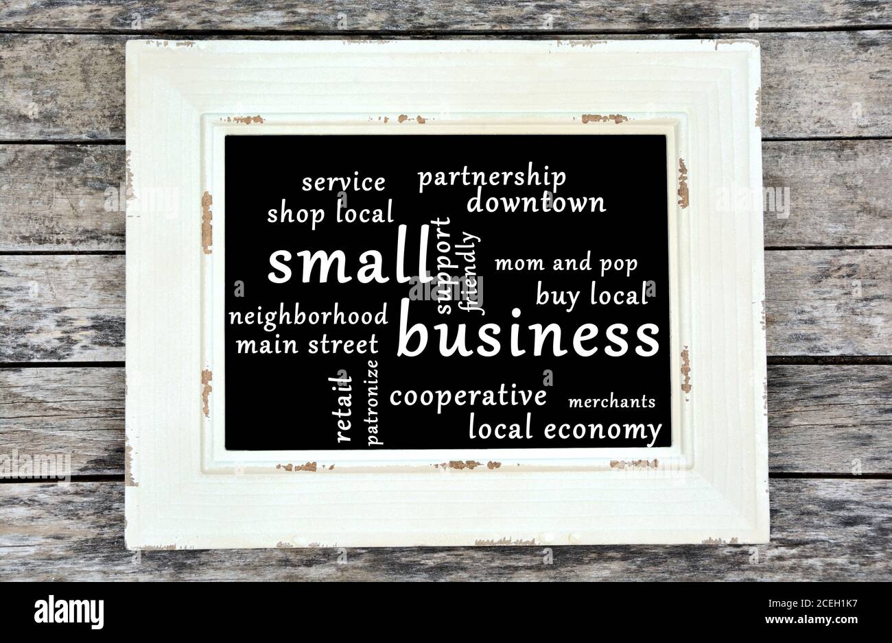Chalkboard written small business hi-res stock photography and images ...