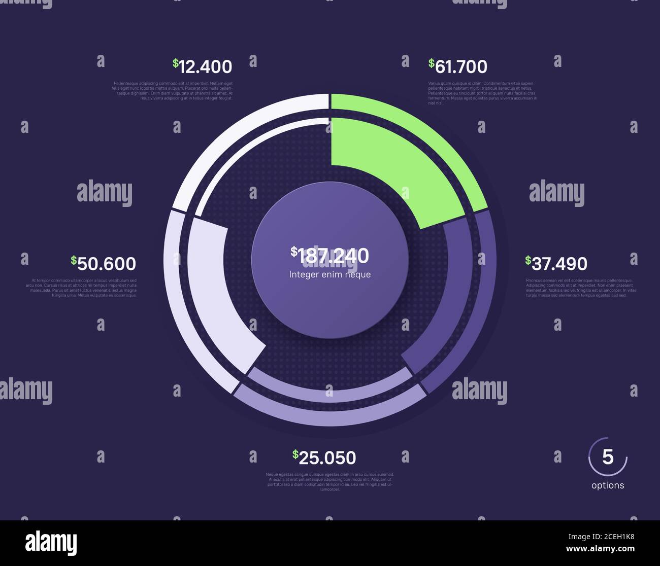 Vector circle chart design, modern template for creating infographics ...