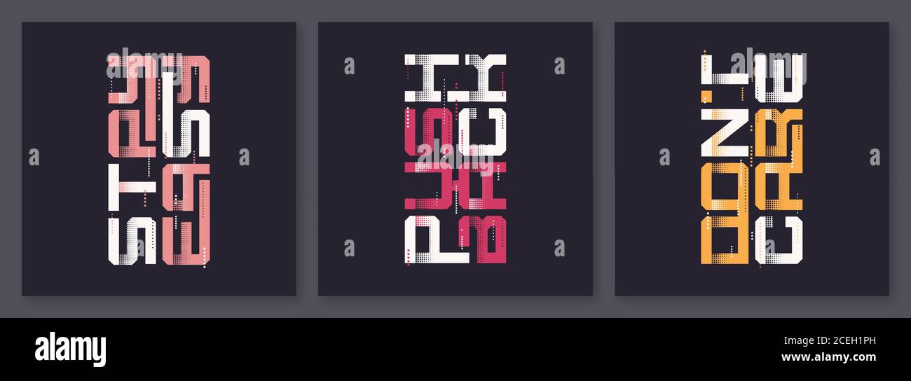 Set of graphic modern t-shirt vector designs, typography Stock Vector ...