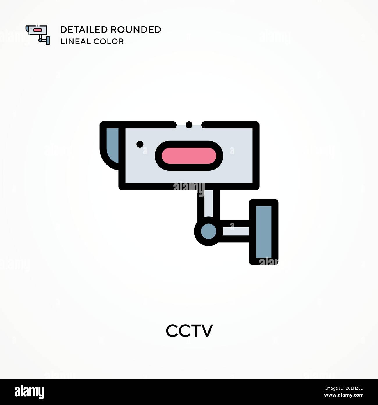 Cctv detailed rounded lineal color. Modern vector illustration concepts ...