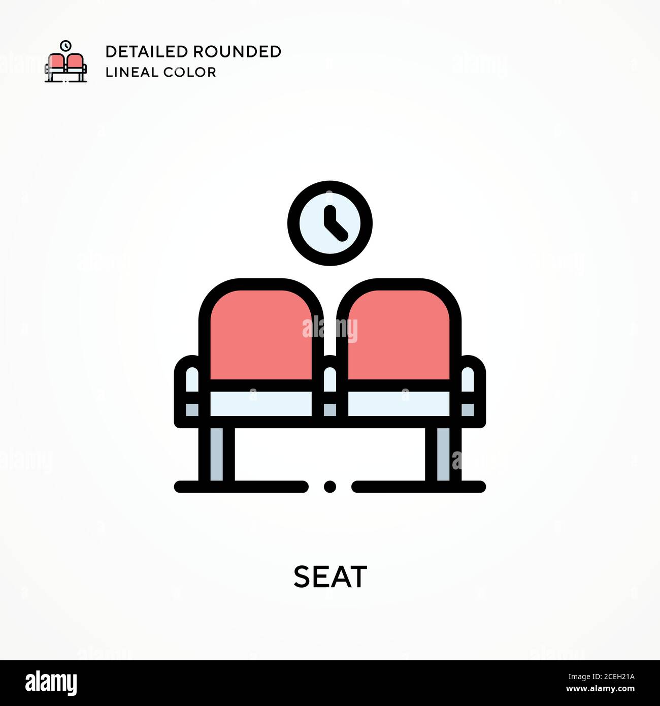 Seat detailed rounded lineal color. Modern vector illustration concepts ...