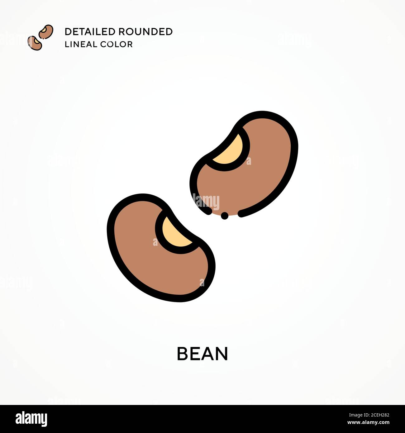 Bean detailed rounded lineal color. Modern vector illustration concepts ...