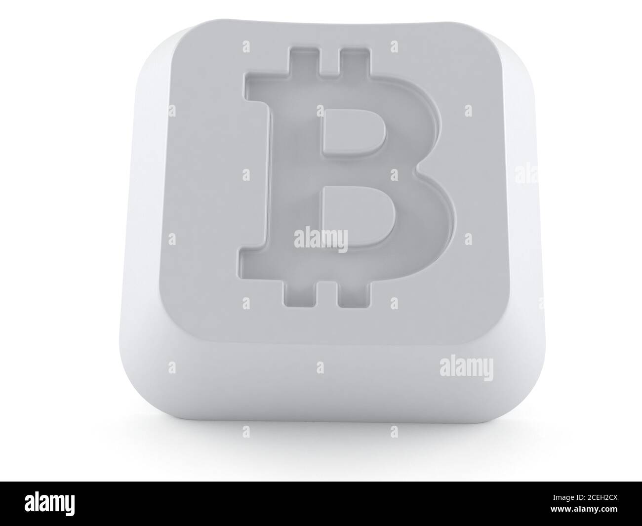 Keyboard key with bitcoin symbol isolated on white background Stock ...