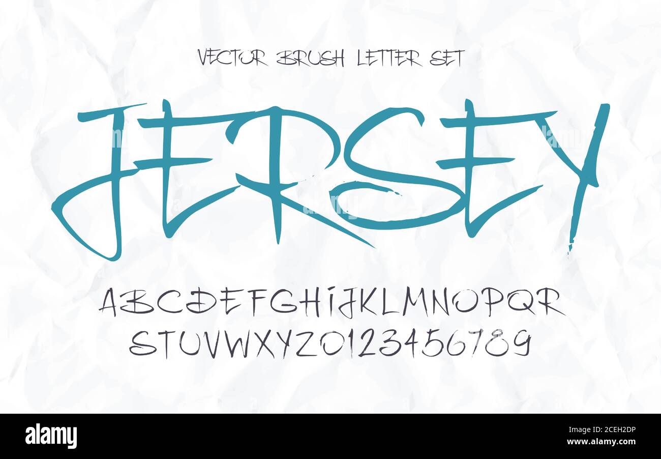 Expressive handwritten calligraphic vector brush letter set Stock ...
