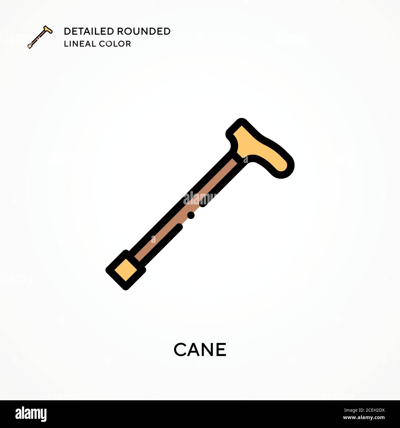 Cane detailed rounded lineal color. Modern vector illustration concepts ...