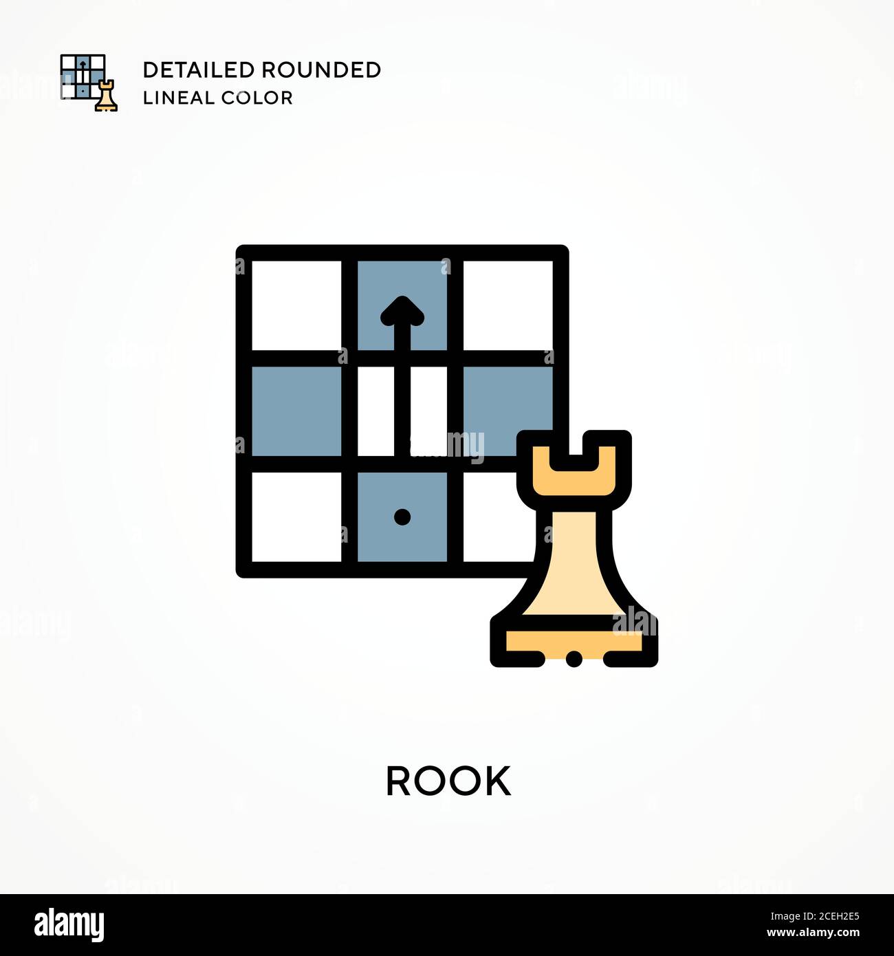 Rook detailed rounded lineal color. Modern vector illustration concepts ...