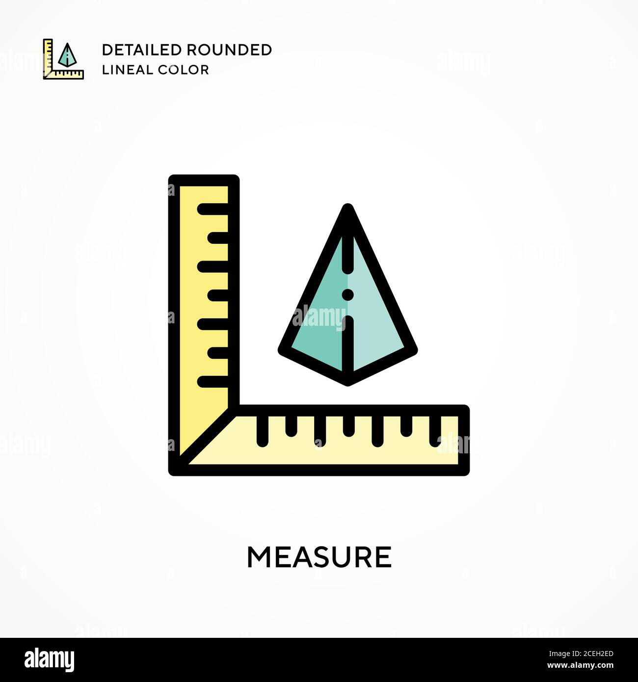 Measure detailed rounded lineal color. Modern vector illustration ...