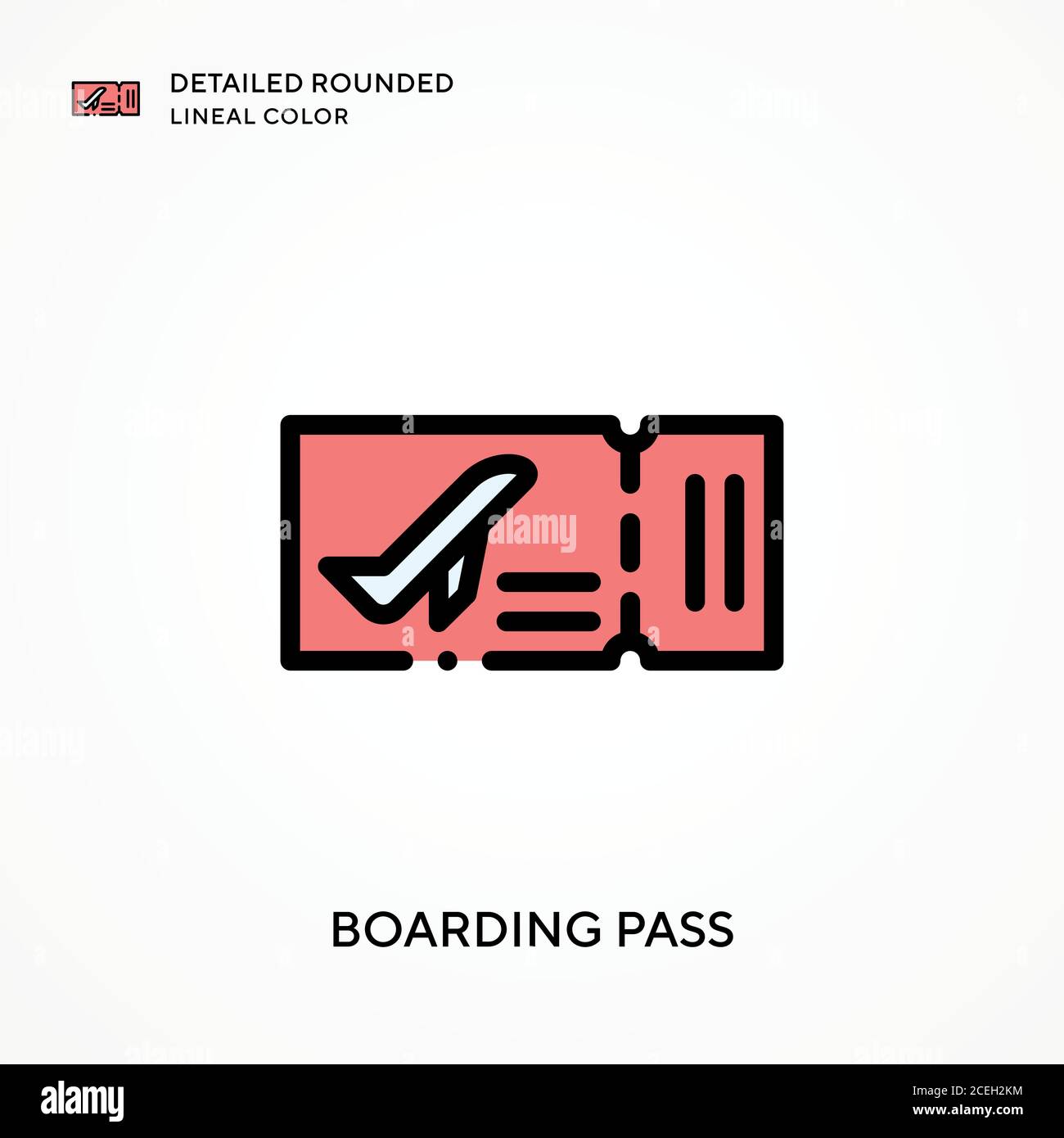 Boarding pass detailed rounded lineal color. Modern vector illustration ...